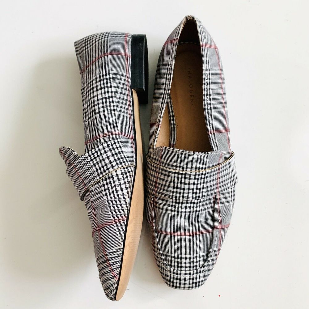 Halogen Lucy Plaid Fabric Flat Loafers - Gem